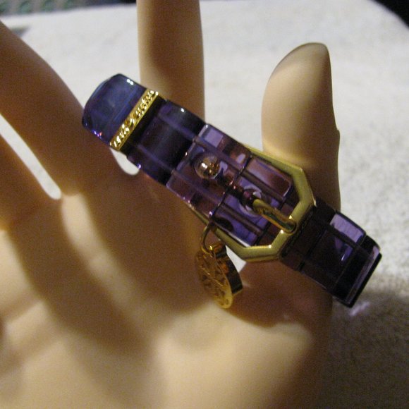 Rustic Cuff | Jewelry | Rustic Cuff Purple Glass Belt Style Bracelet | Poshmark